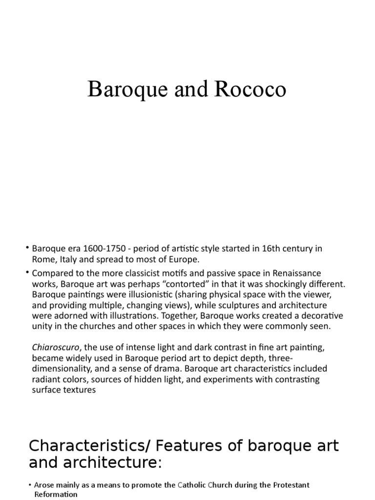 Baroque and Rococo | PDF | Baroque | Art Media