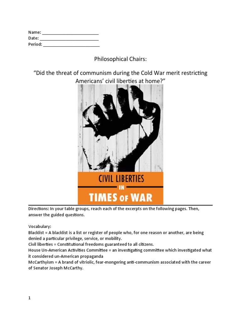 Philosophical Chairs Worksheet | PDF | First Amendment To The United ...