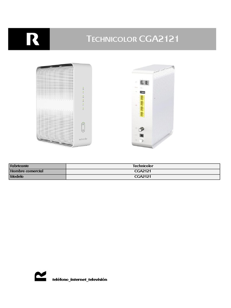 Guía de Configuración Technicolor CGA2121 | PDF | Dirección IP ...