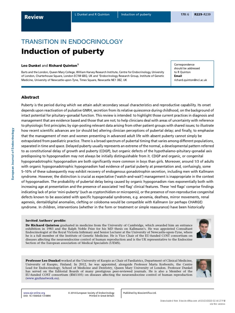 1479683x European Journal Of Endocrinology Transition In