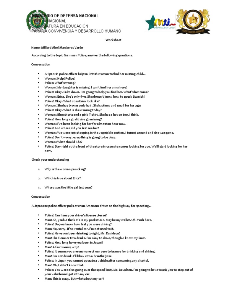 Worksheet Modulo 2 | PDF | Police Car | Police
