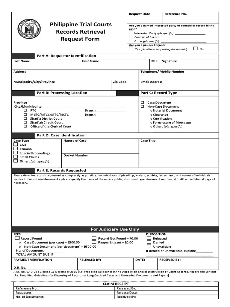 Records Disposal Request Form PDF | PDF | Virtue | Public Law