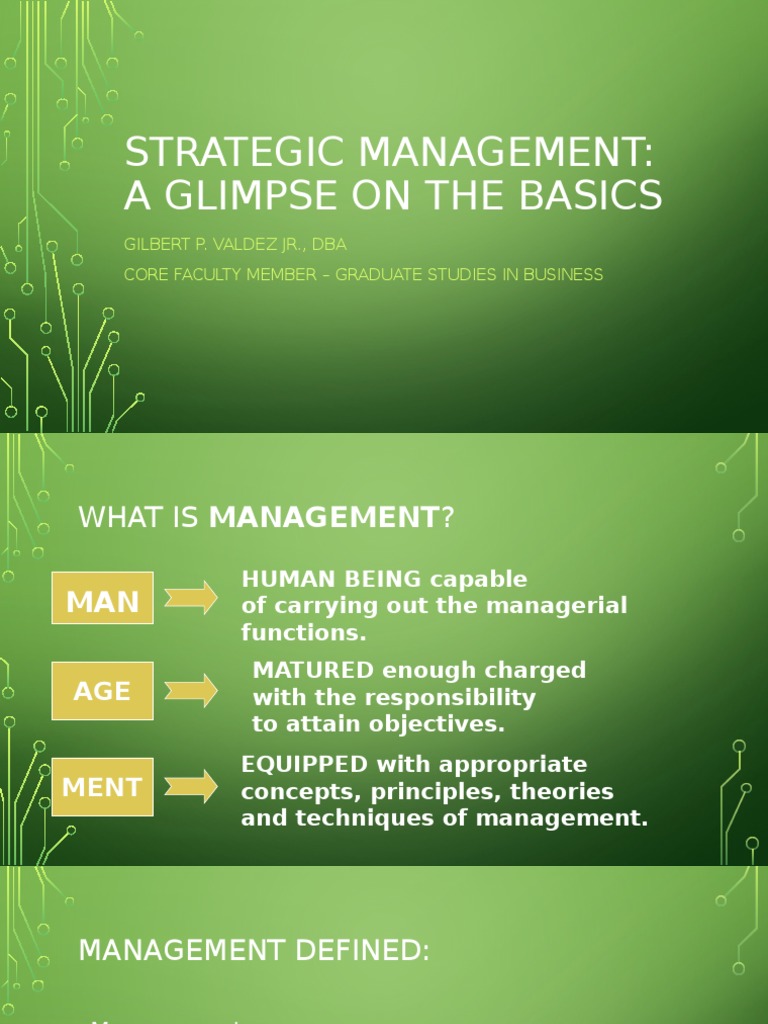 Lecture 1 - Intro To Strat Man | PDF | Strategic Management | Goal