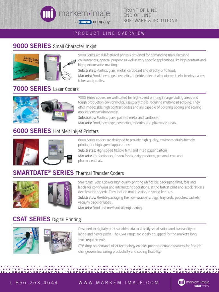 06 - Markem - Imaje - Full Line | PDF | Printer (Computing) | Printing