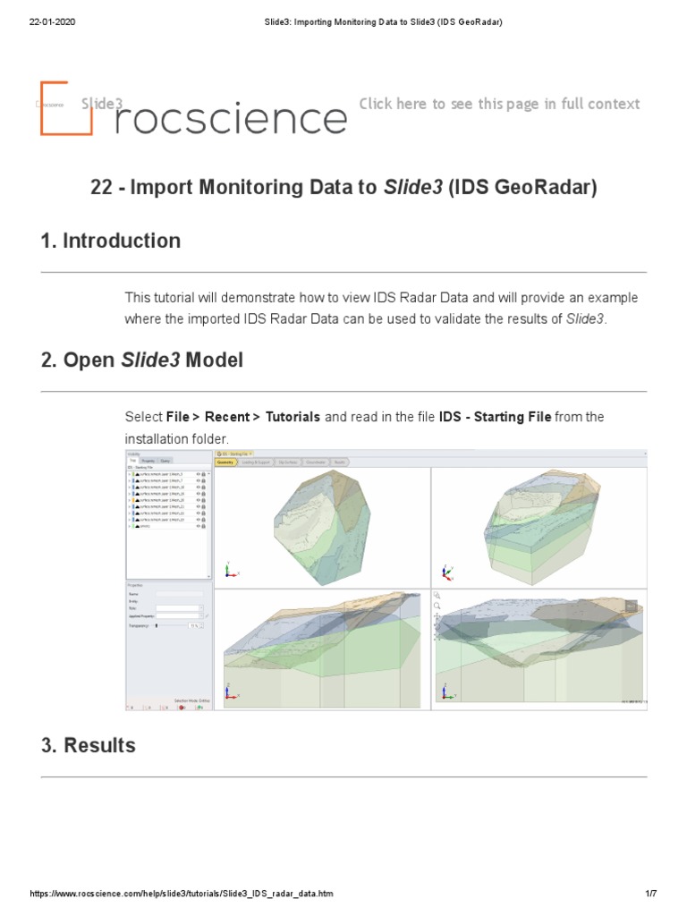 Slide3 - Importing Monitoring Data To Slide3 (IDS GeoRadar) PDF | PDF | Computer File | Areas Of ...