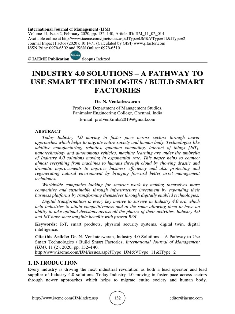 Industry 4.0 Solutions A Pathway To Use PDF | PDF | Internet Of Things ...