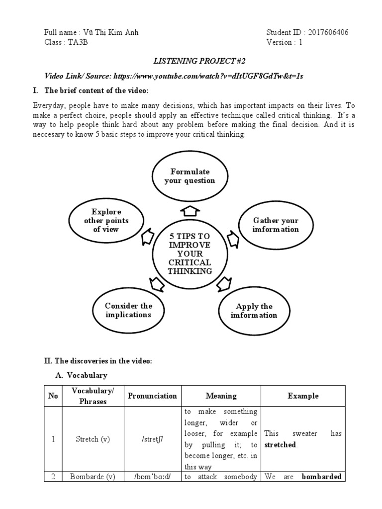 Five Steps to Improve Your Critical Thinking | PDF | Critical Thinking ...