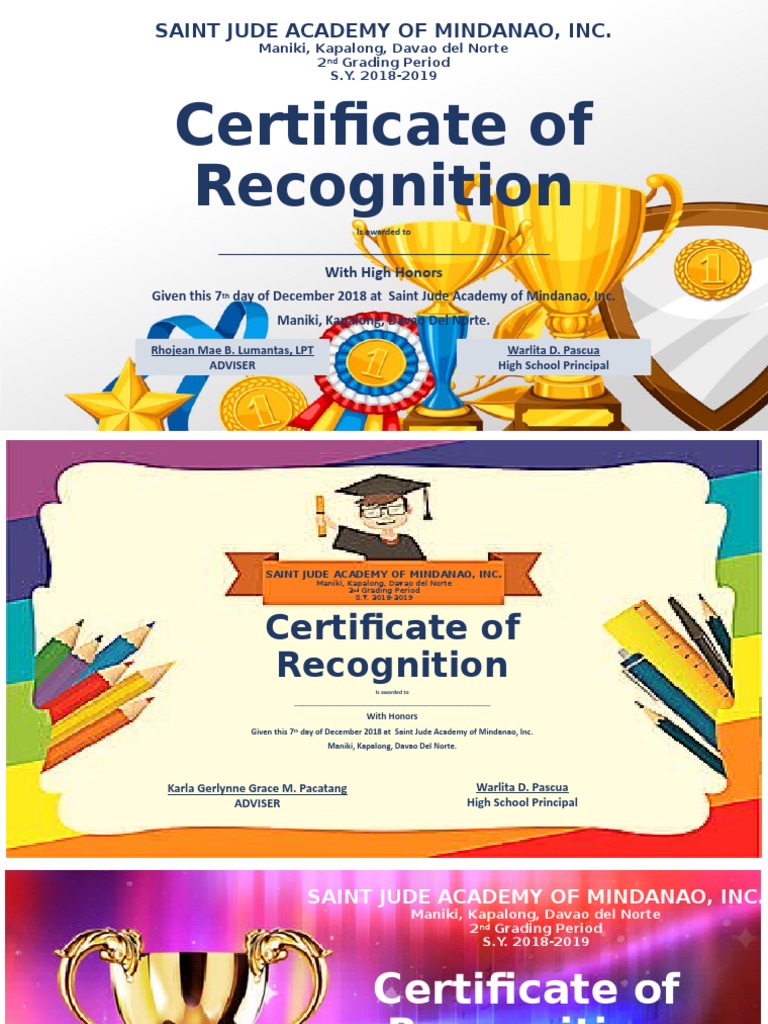 2nd Recognition Cert Lay-Out | PDF | Mindanao