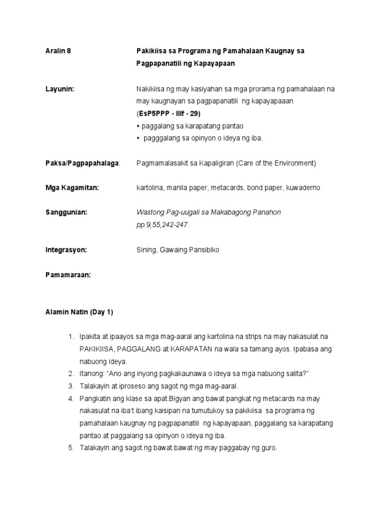 G5 TG ESP Q3 Week 8 | PDF