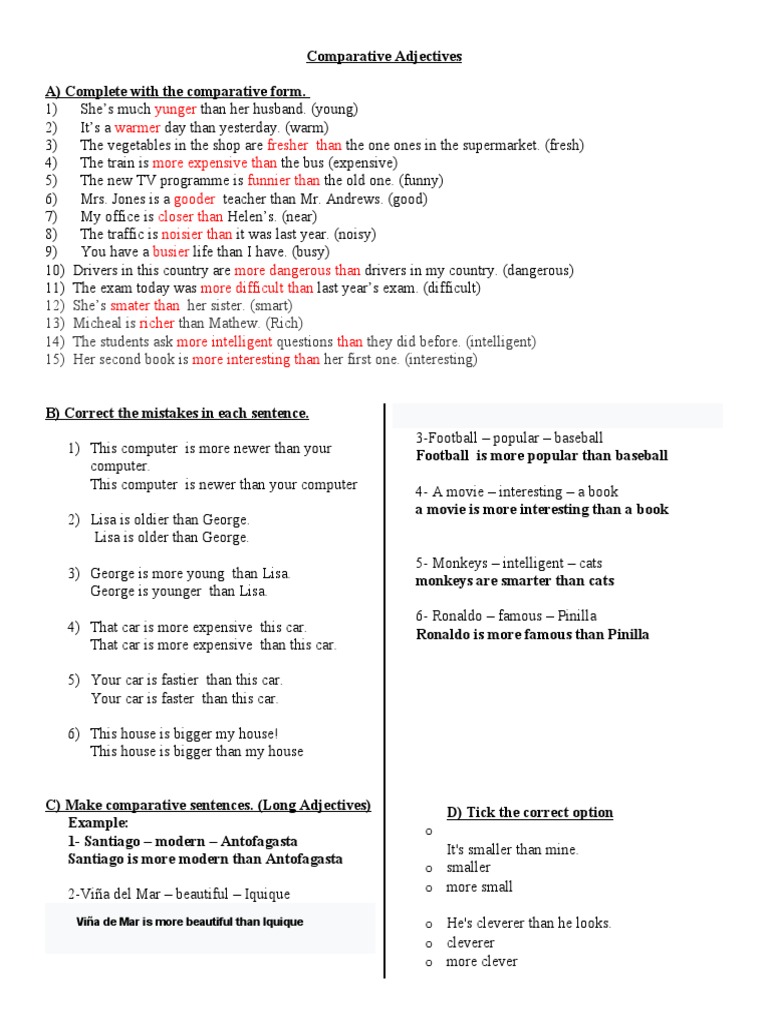Comparativeadjectives - Amparo Moreno Florez | PDF