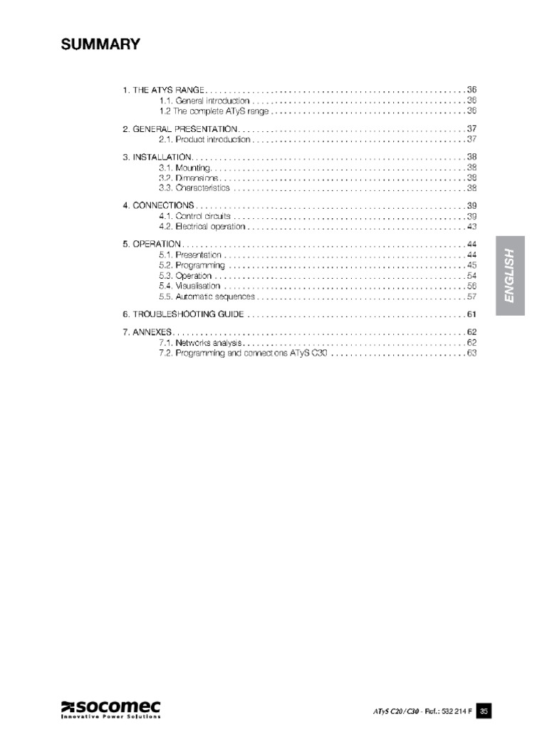 SOCOMEC Manual - English | PDF