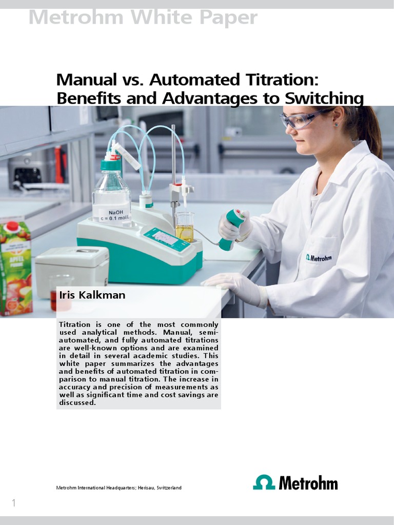 Metrohm-Manual Vs Automated Titation | PDF | Titration | Chemistry