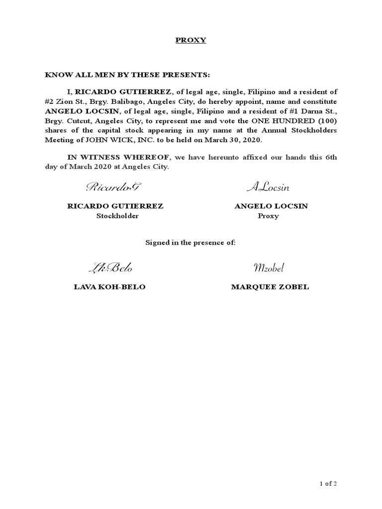 Form11-Simple Proxy Form | PDF