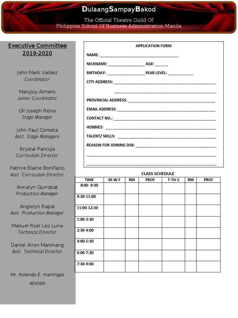 DSB Application Form | PDF