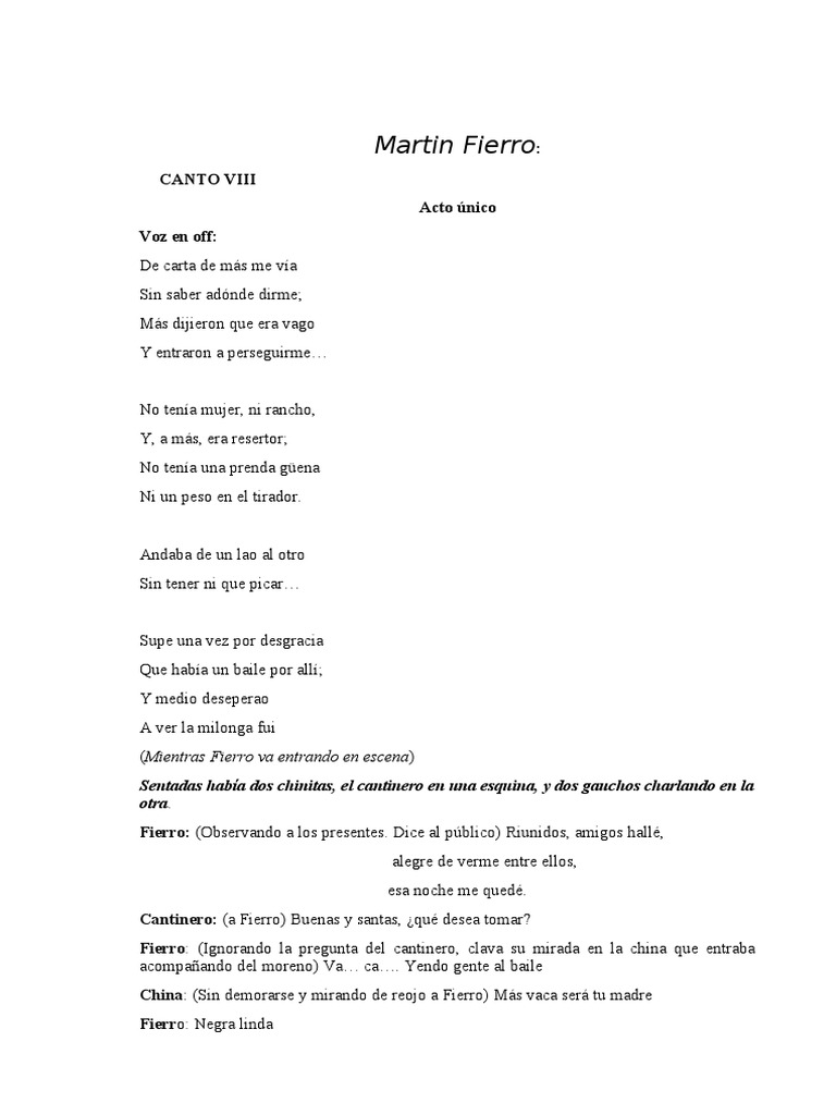 Canto VII Martin Fierro | PDF