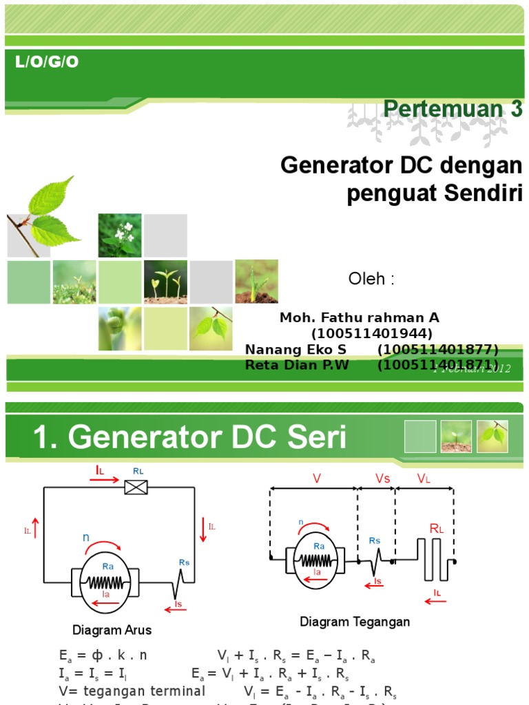 Pertemuan 3: Generator DC Dengan Penguat Sendiri | PDF | Electrical ...