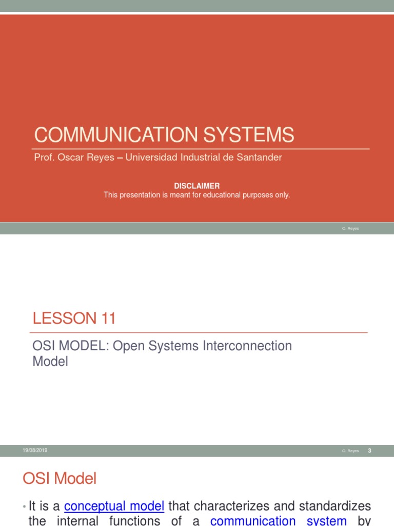 Lesson 11 - OSI Model | PDF | Osi Model | Computer Standards