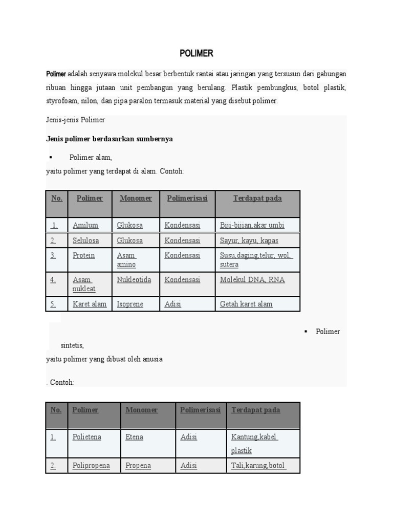 Materi Polimer | PDF