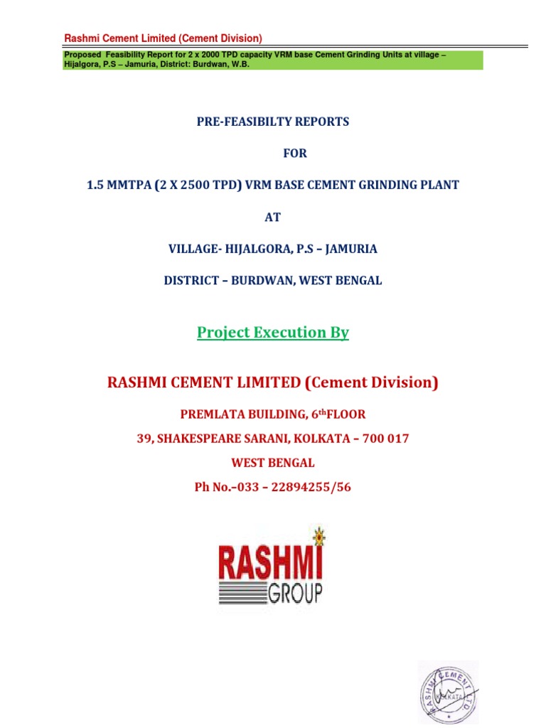 Rashmi Cement Expansion Plan-CEMENT PDF | PDF | Mill (Grinding) | Cement