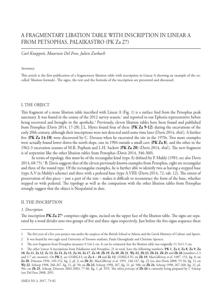 A Fragmentary Libation Table With Inscri PDF | PDF | Epigraphy | Writing