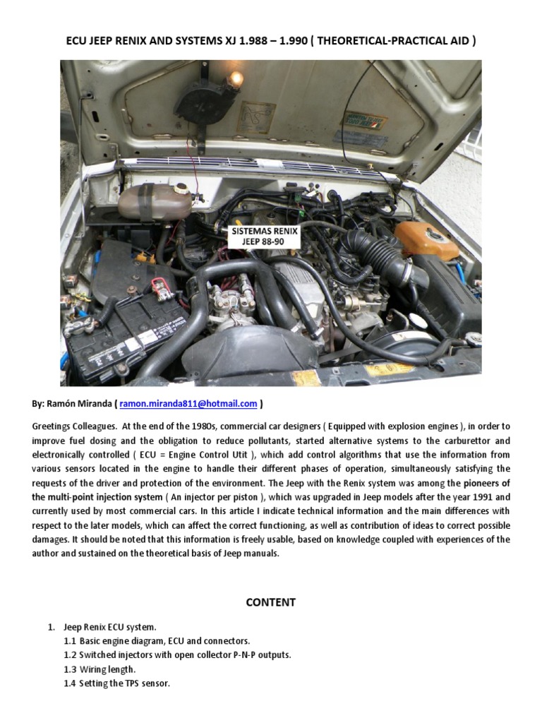 Ecu Jeep Renix and Systems XJ 88-90 PDF | PDF | Relay | Fuel Injection