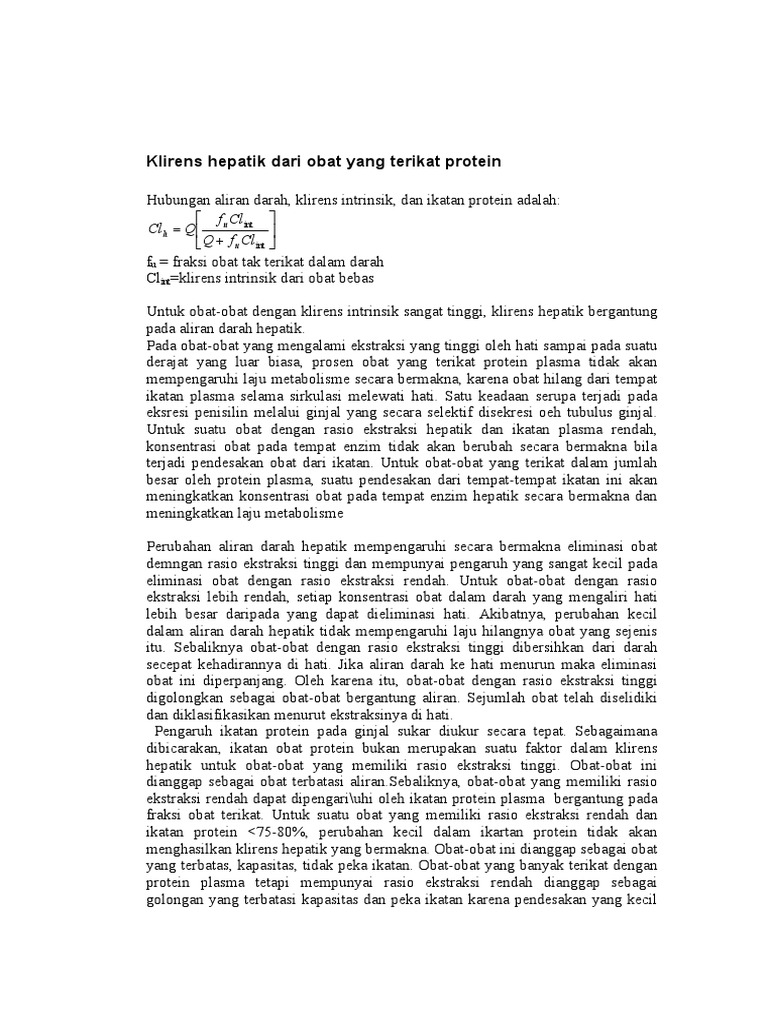 Klirens Hepatik | PDF