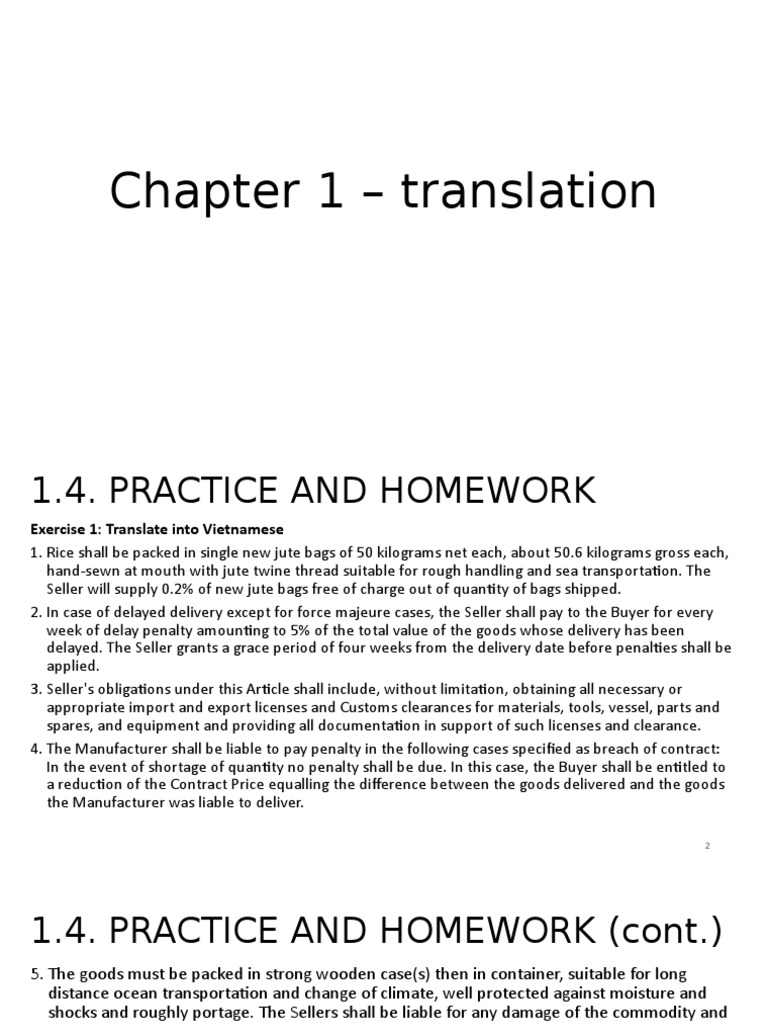 Chapter 1 Translation Pdf Cargo Sales