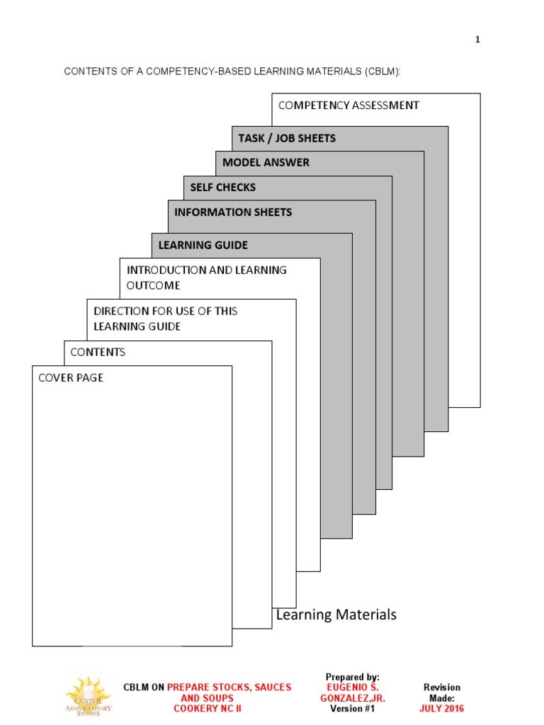 Competency Assessment: Task / Job Sheets Model Answer Self Checks ...