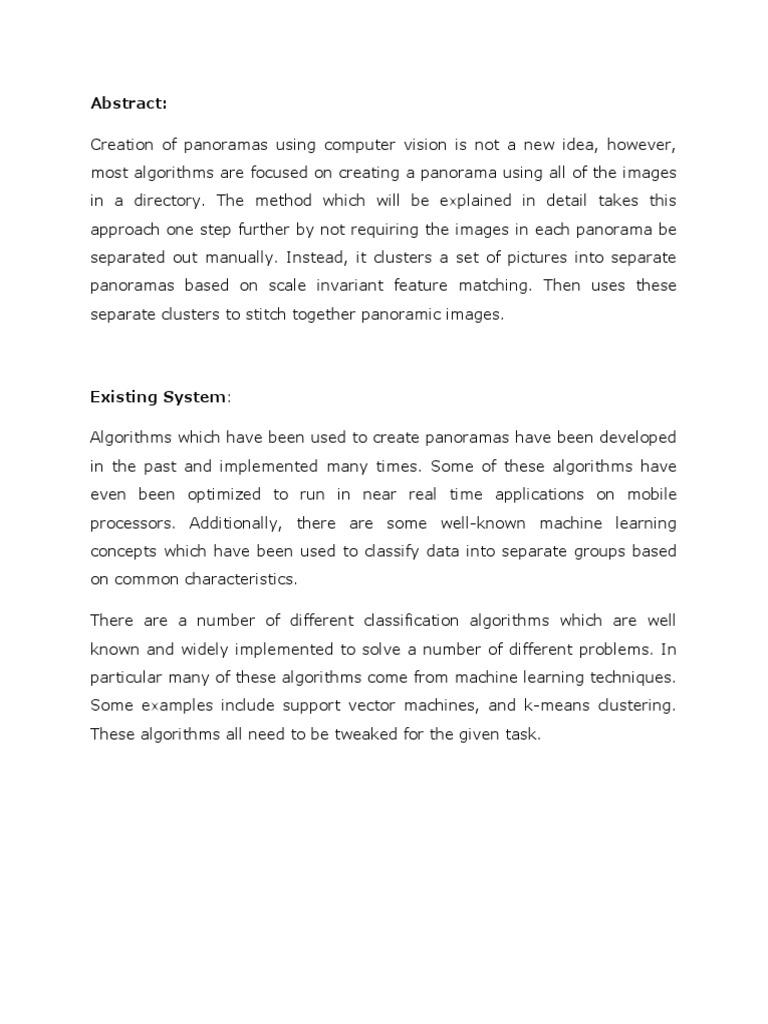 42.image Stitching Using Machine Learning | PDF | Machine Learning ...