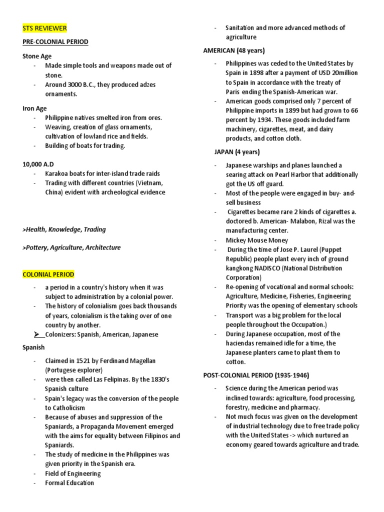 Sts Reviewer: Pre-Colonial Period Stone Age AMERICAN (48 Years) | PDF | Heliocentrism | Nicolaus ...