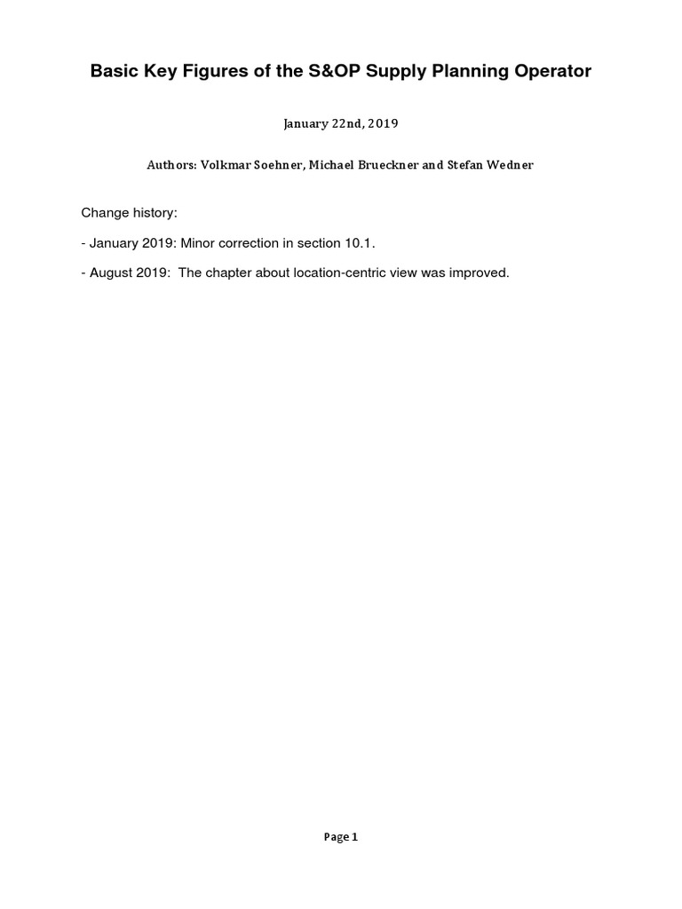 OperatorKeyFigure-SAP IBP | PDF | Resource | Inventory