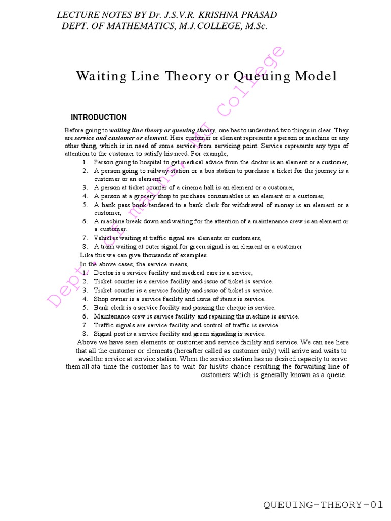 Queuing Theory Basics for Students | PDF | Poisson Distribution | Teaching Mathematics