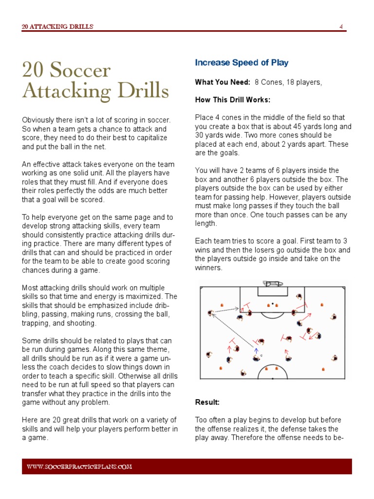 20 Attackingdrills | PDF | Defender (Association Football) | Sport Variants