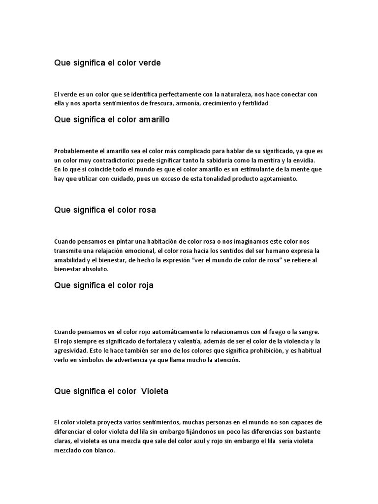 Que Significa El Color Verde | PDF