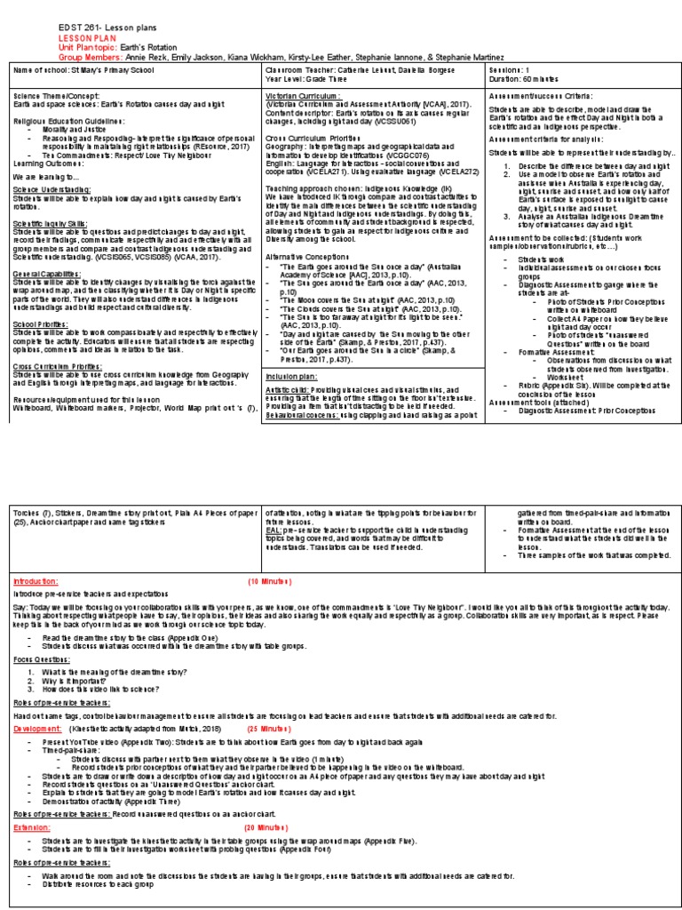 Edst - Everyones Lesson Plans | PDF | Night | Lesson Plan