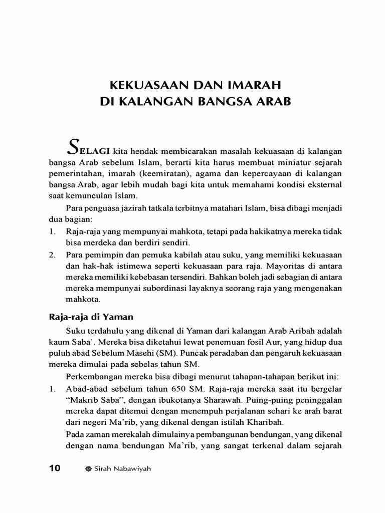 Materi 2. Kekuasaan Dan Imarah Di Kalangan Bangsa Arab | PDF