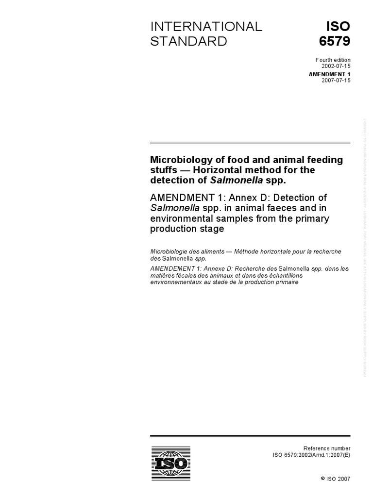 Iso 6579 2007 | PDF | International Organization For Standardization ...