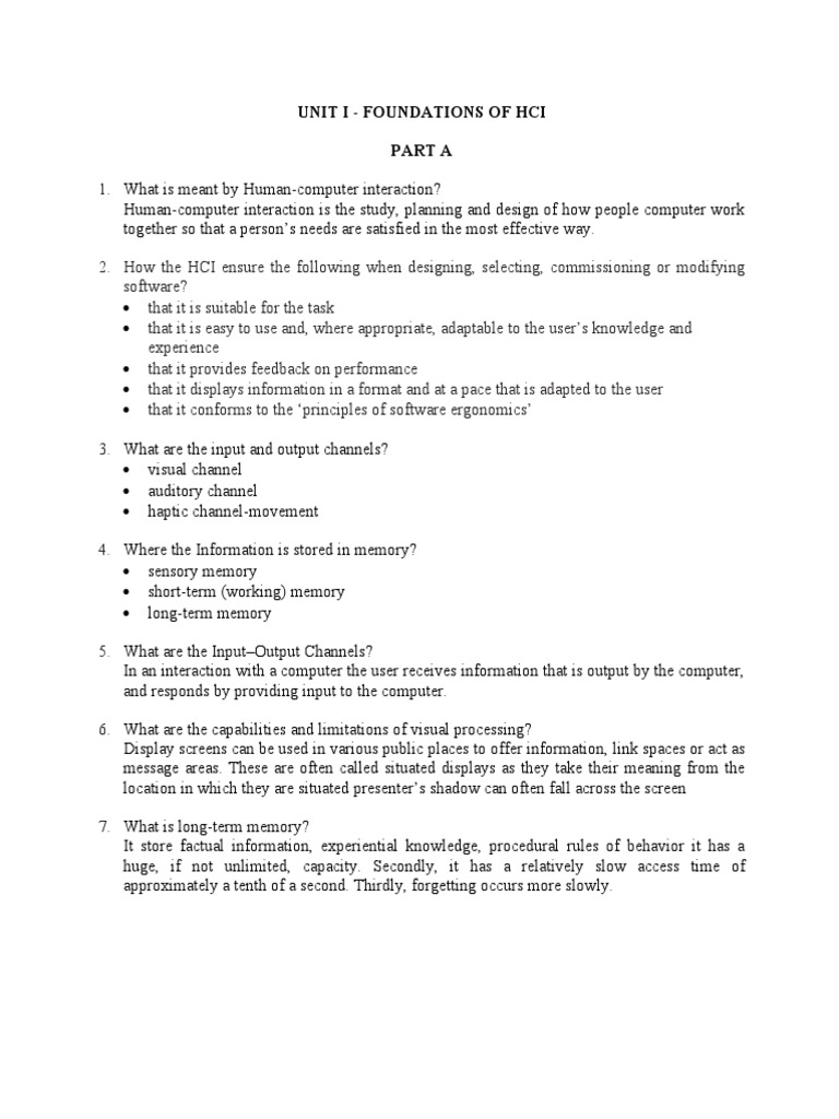 HCI Question Bank | PDF | Usability | Human–Computer Interaction