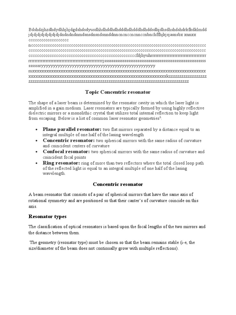 Concentric Resonator | PDF | Optics | Glass Applications