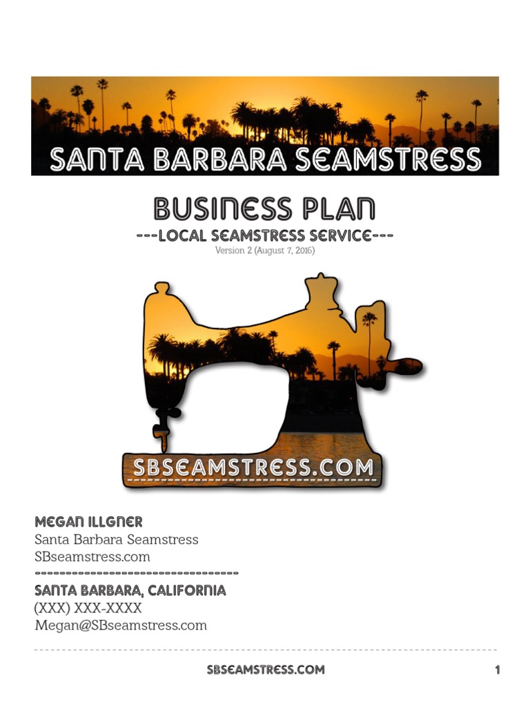 Santa Barbara Seamstress Business Plan Public2 PDF | PDF | Sewing ...