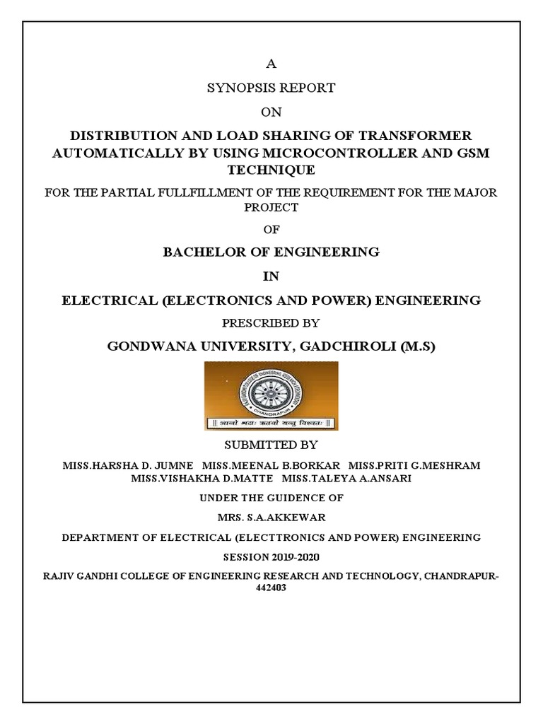 Distribution and Load Sharing of Transformer Automatically by Using Microcontroller and GSM ...