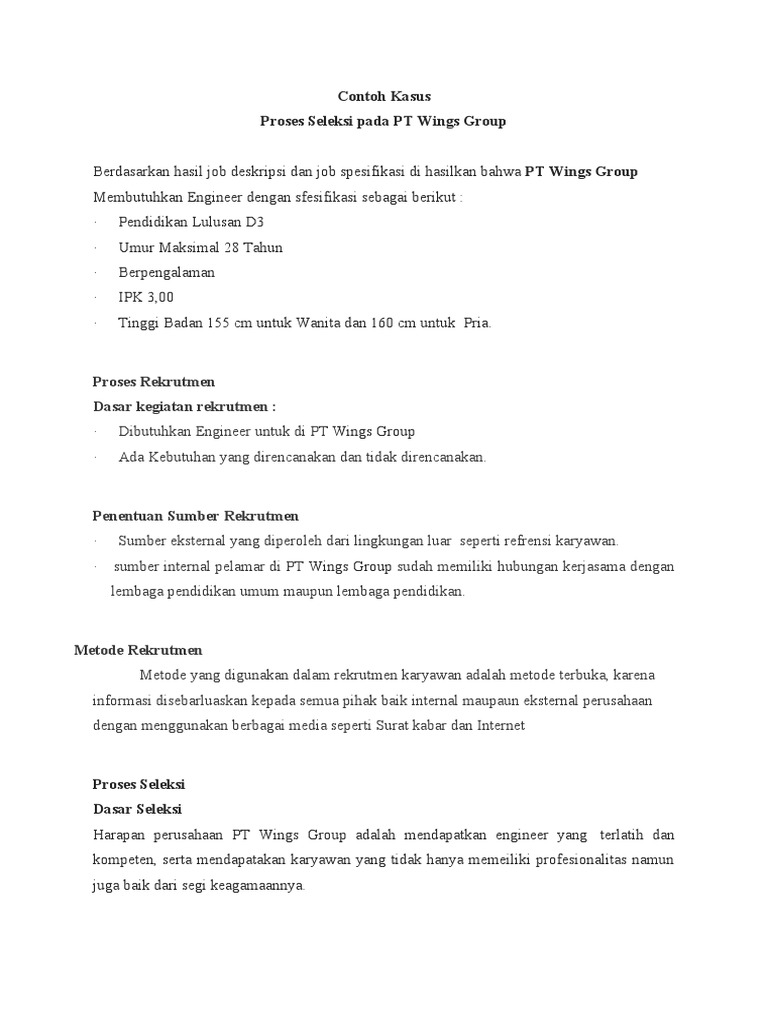 Contoh Studi Kasus MSDM | PDF