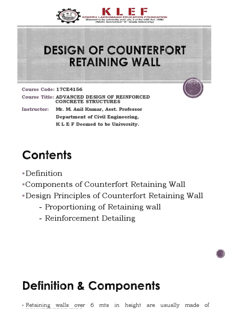 Design of Counterfort Retaining Wall PDF | PDF | Wall | Architectural ...