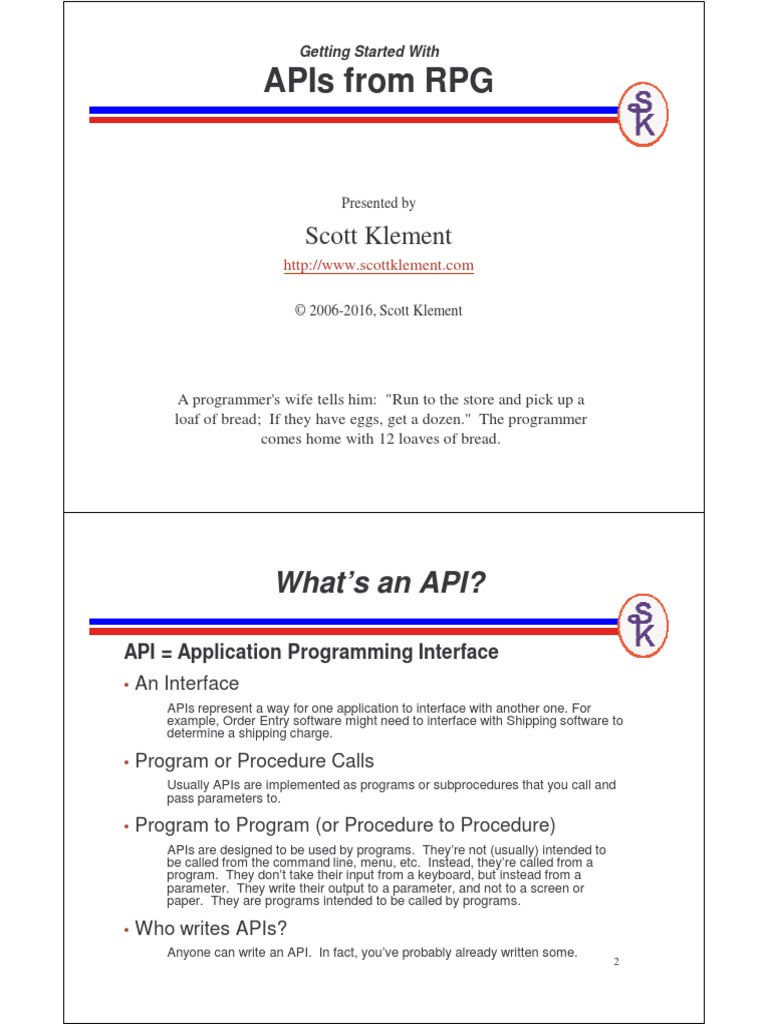 Getting Started With APIs From RPG | PDF | Ibm Rpg | Pointer (Computer ...