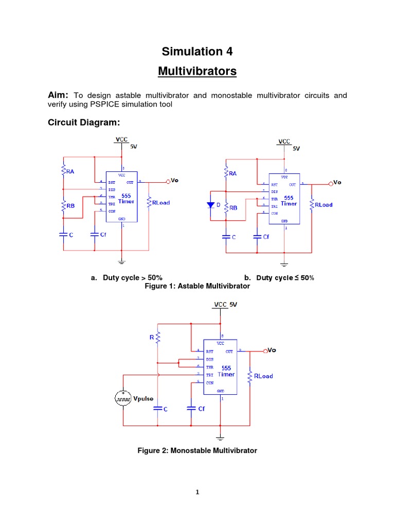 Designing and Simulating Astable and Monostable Multivibrators Using PSPICE | PDF | Manufactured ...