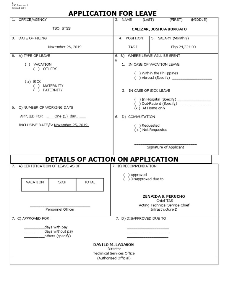 Leave Form - sl1 | PDF | Government | Business