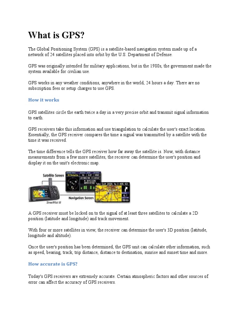 What Is GPS?: How It Works | PDF | Global Positioning System | Satellite