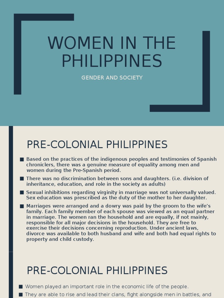 Women in The Philippines: Gender and Society | PDF | Marriage | Family