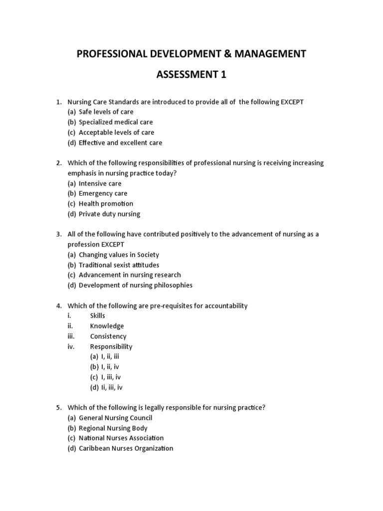 Professional Development Assessment 1 | PDF | Medical Error | Nursing