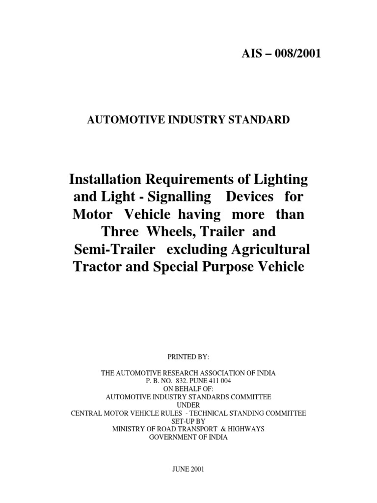 AIS 008 - Light Installation | PDF | Headlamp | Incandescent Light Bulb